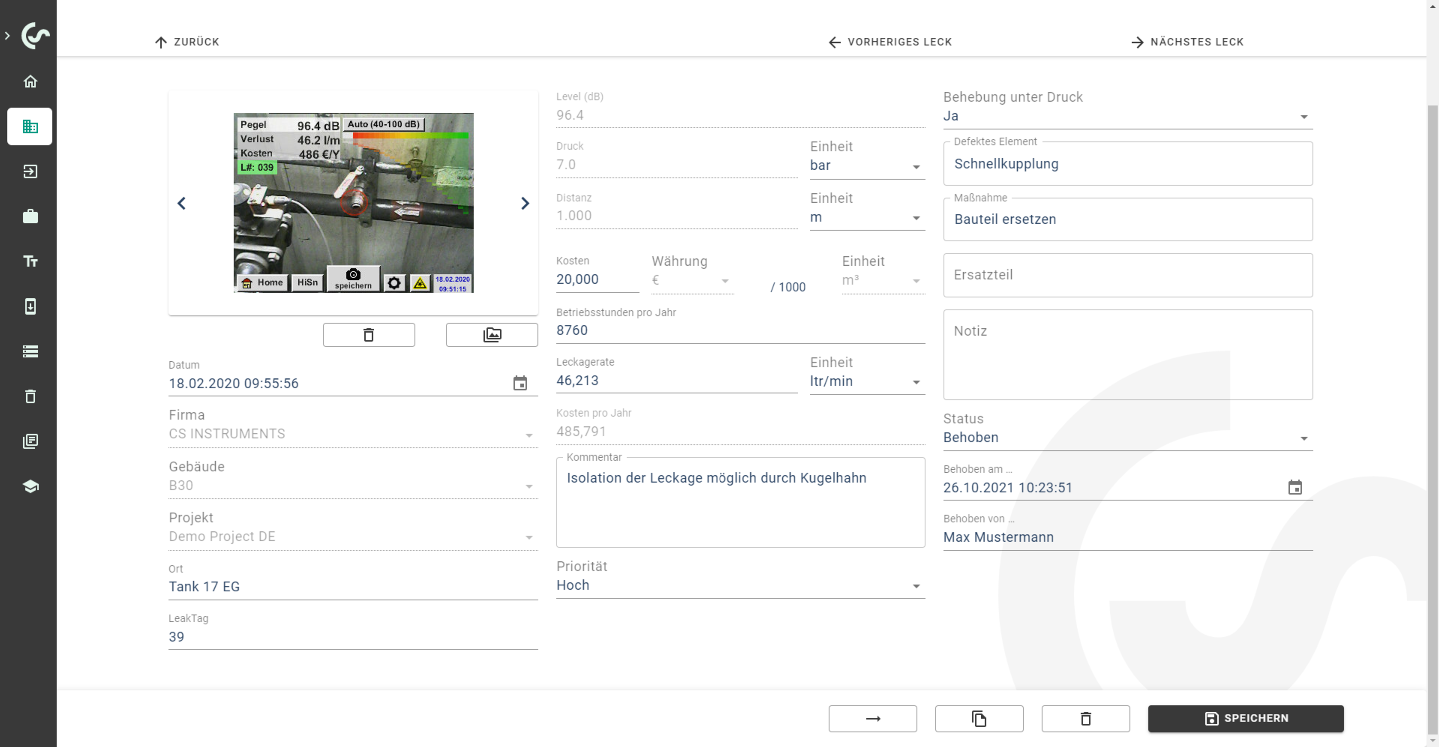 Software CS Leak Reporter V2 - para LD 500 y LD 510 | CS INSTRUMENTS