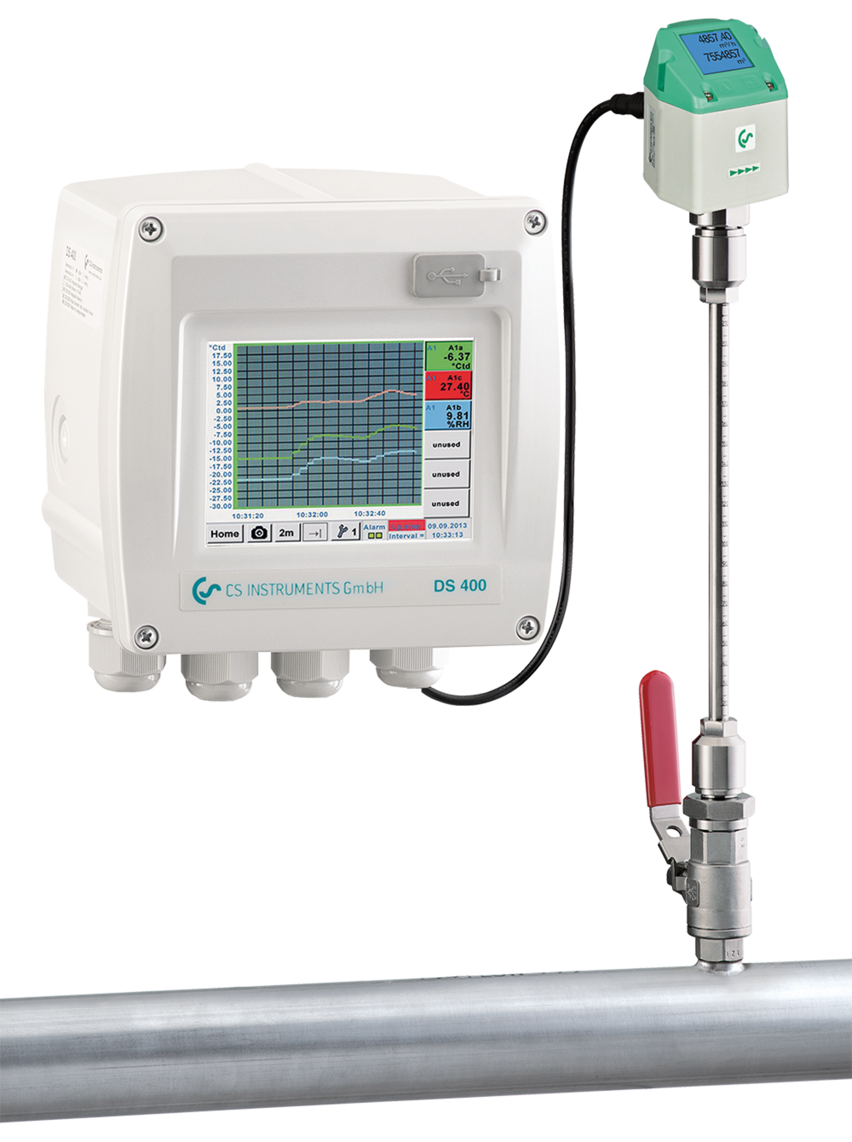 Flow measurement set with sensor and recorder - DS 400 | CS INSTRUMENTS